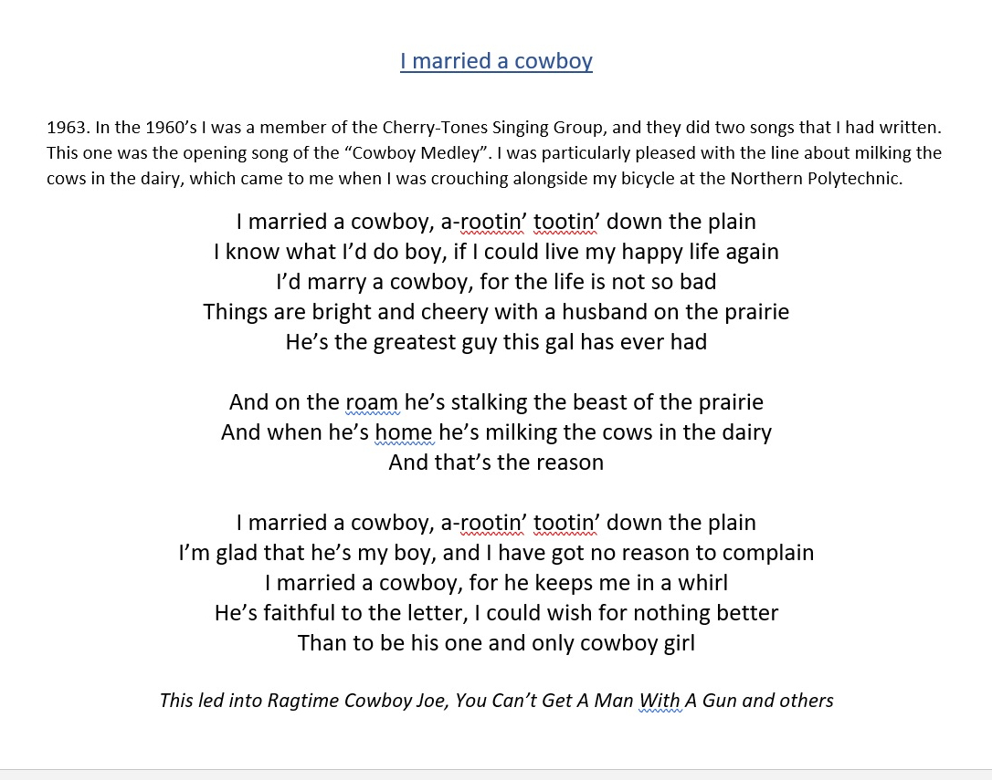I married a cowboy – Contents